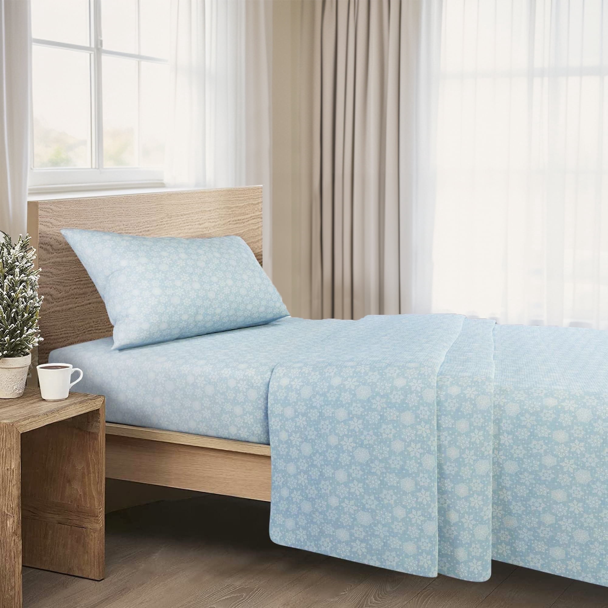 Comfort Spaces Full Sheet Set, Flannel Bed Sheets Full, 100% Cotton Bed ...