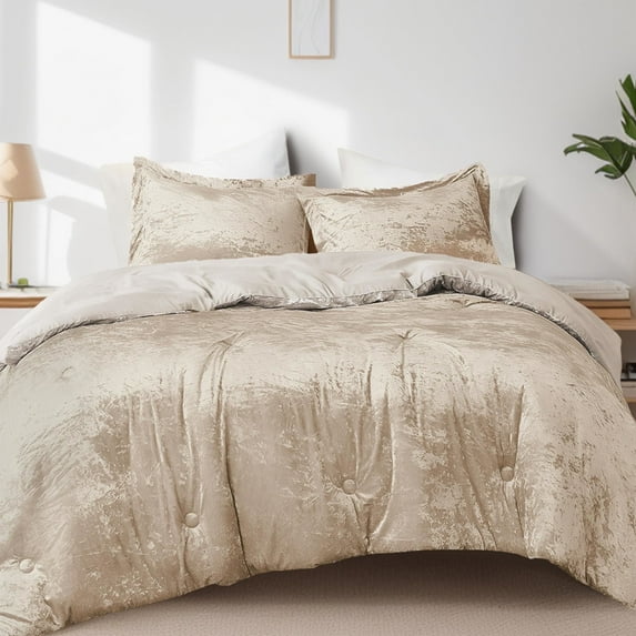 Comfort Spaces King Cozy Velvet Comforter Sets 3-Piece Luxe All Season ...