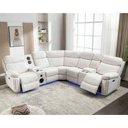 Multifunction Power Air Leather Recliner Sofa Set with LED Lights ...