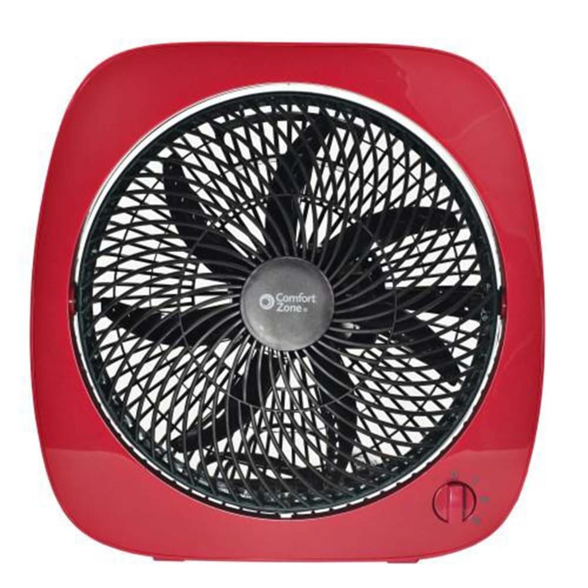 Comfort Zone 10" 3-Speed Square Turbo Desk Fan with 180-Degree ...