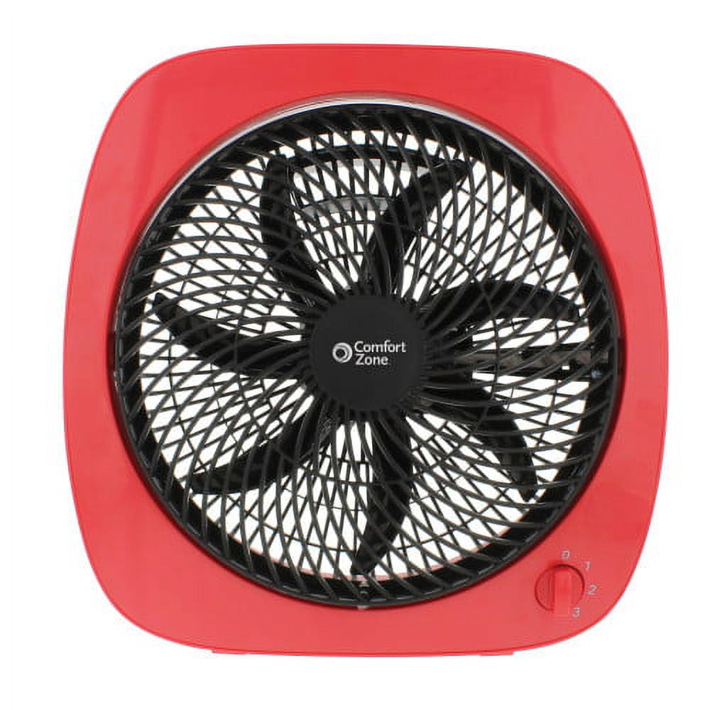 Comfort Zone 10" 3-Speed Square Turbo Desk Fan with 180-Degree ...
