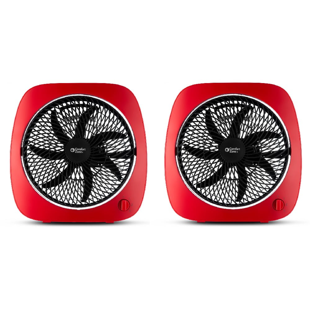 Comfort Zone 110RD Electric Turbo Fan 10 Inch Square Red 3 Speed ...