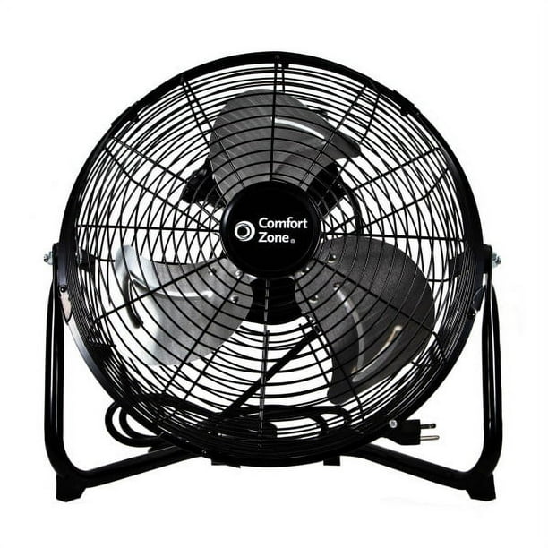Comfort Zone 12” 3-Speed Cradle/Floor Fan with 180-Degree Adjustable ...