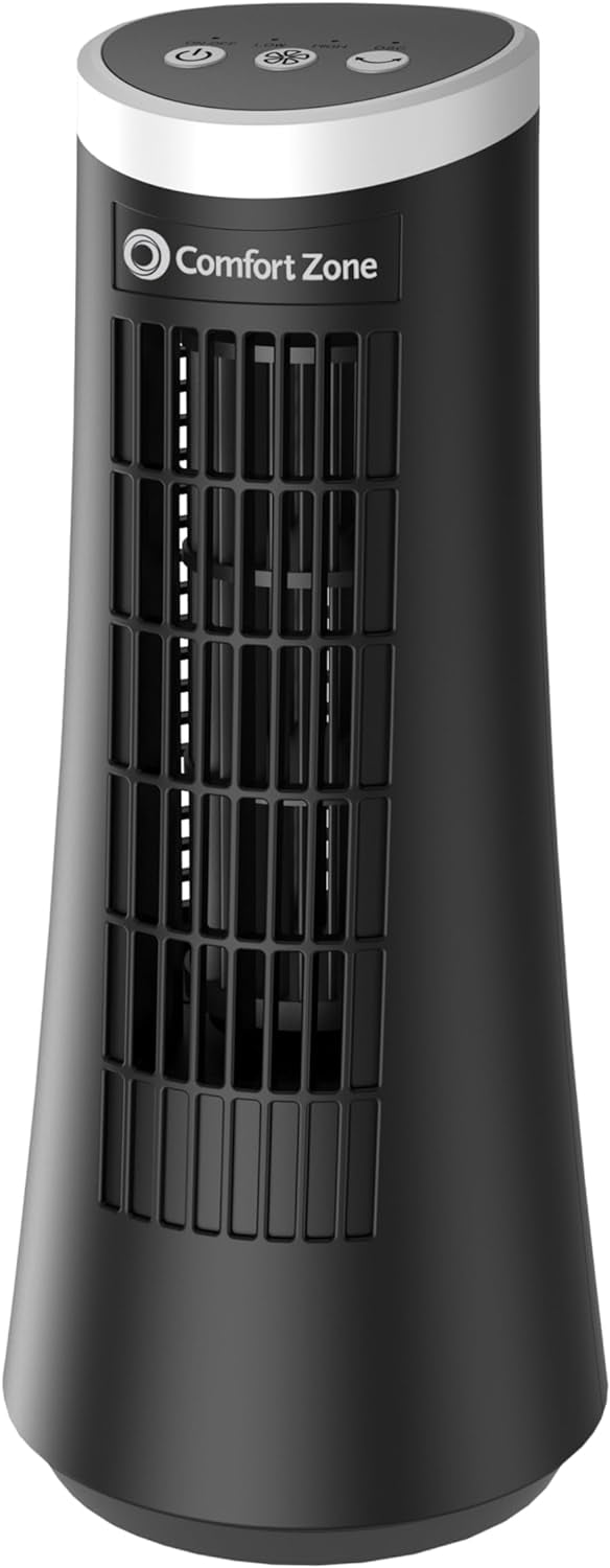 Free Shipping! Comfort Zone 12" Oscillating Desktop Tower Fan with ...