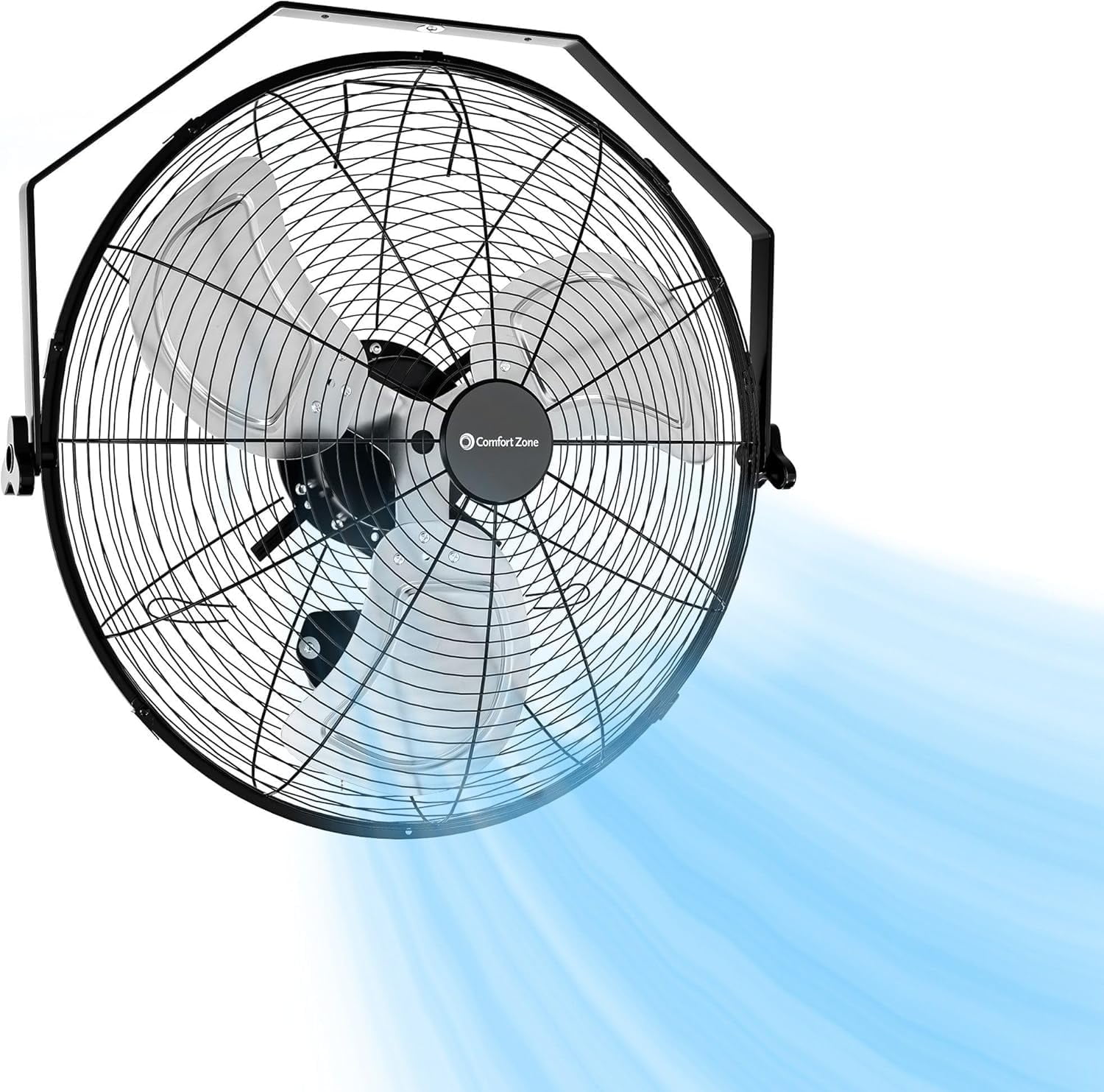 Comfort Zone 20 in. Industrial Fan – Wall or Floor Mount, 3 Speeds ...