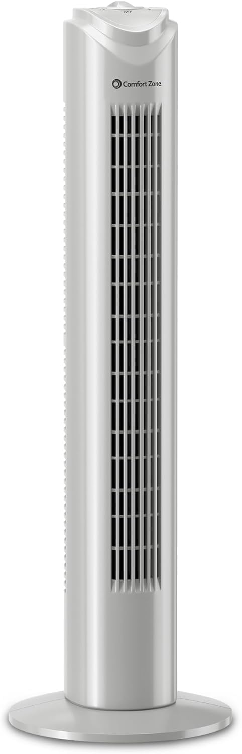 Comfort Zone 32" in. Tower Fan, 3 Speeds, Quiet, Oscillating, Portable ...