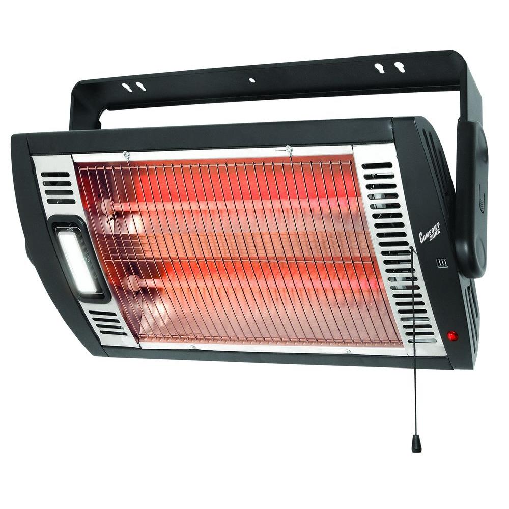 Comfort Zone 1,500-Watt Oscillating Ceramic Tower Heater with Safety ...