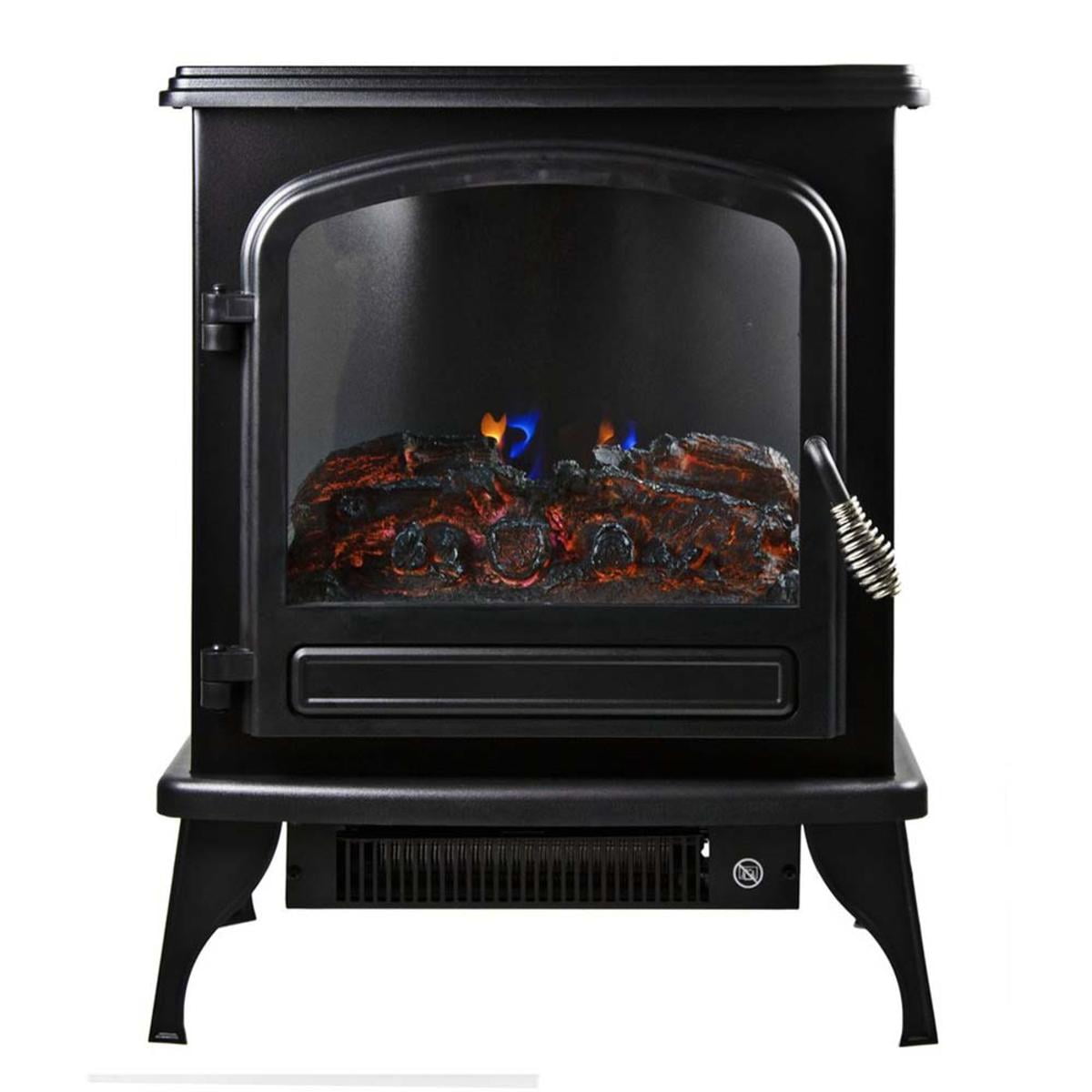 Comfort Zone Electric Fireplace Heater Furnace with LED Simulated Flame ...