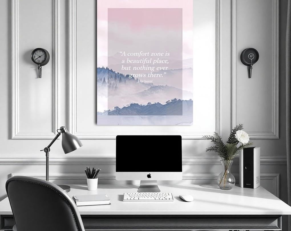A Comfort Zone Is A Beautiful Place - Motivational Quote Print - Growth ...