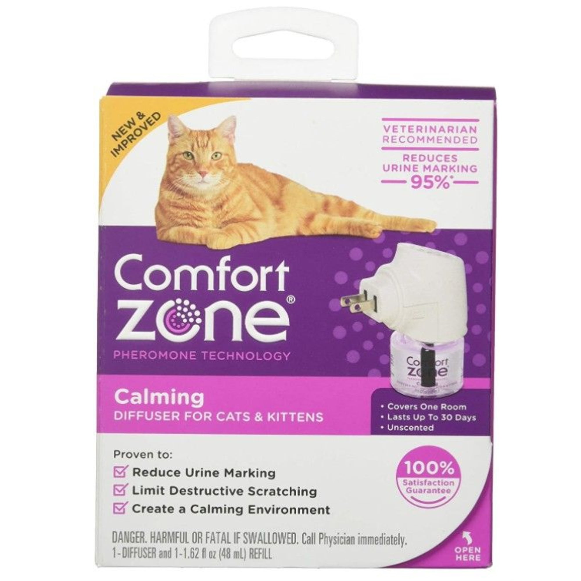 Comfort Zone Cat Calming Pheromone Diffuser Kit; Stress Relief; 1 ...