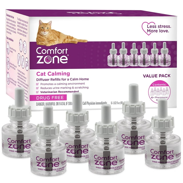 Comfort Zone Cat Calming Diffuser Refills: 6 Pack - Walmart.com
