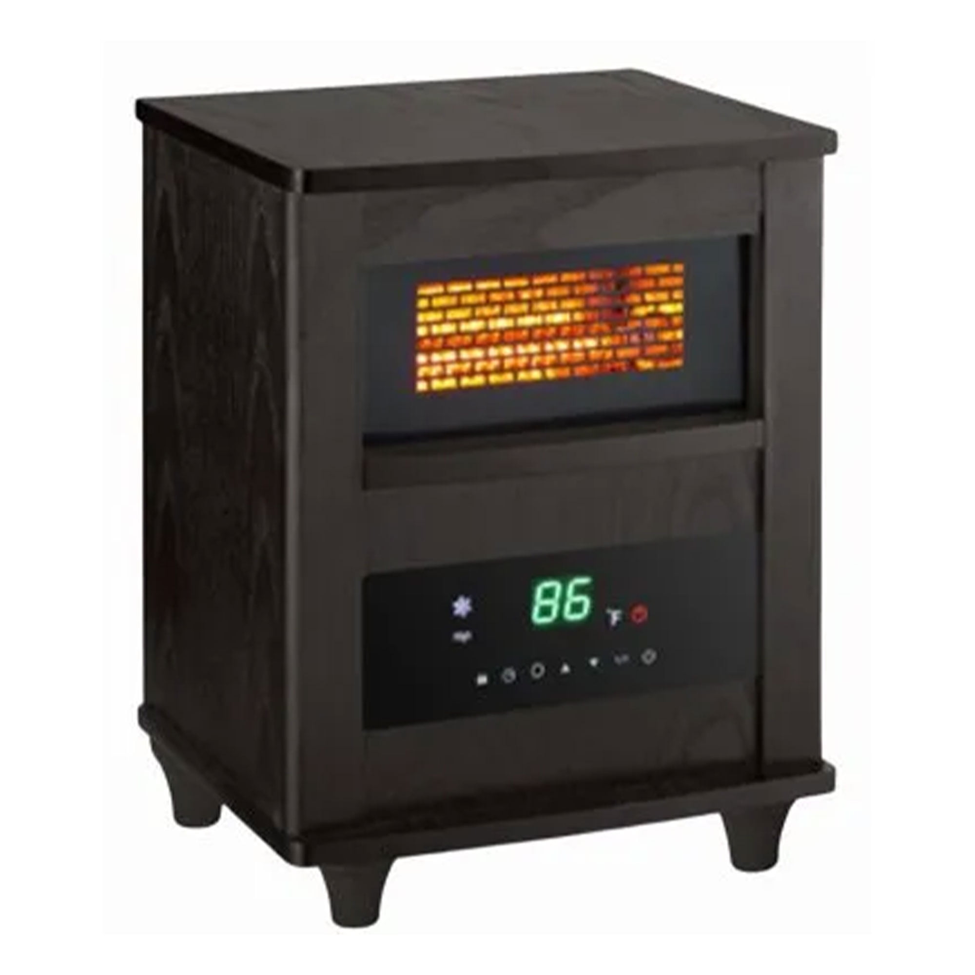 Comfort Zone Large Room Electric Radiant Space Heater, Espresso, Indoor ...