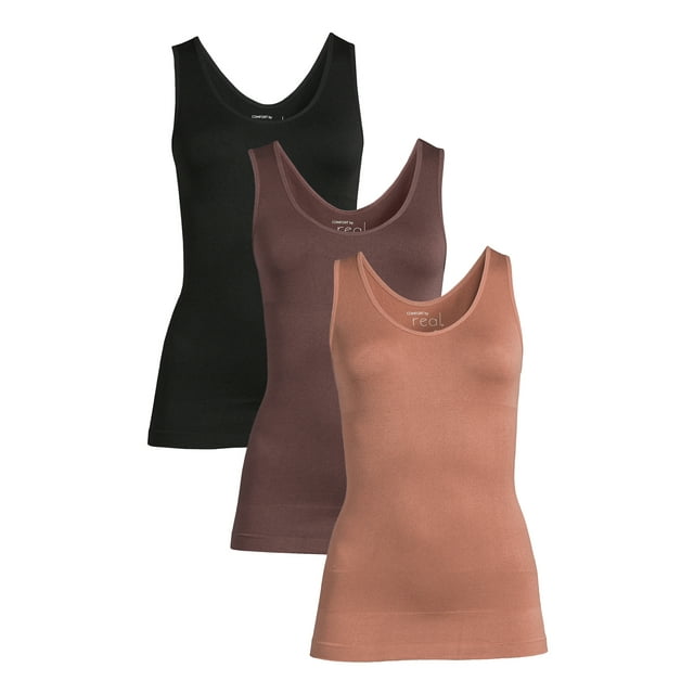 Comfort by Real Women's Seamless Shaping Camisole, 3-Pack - Walmart.com