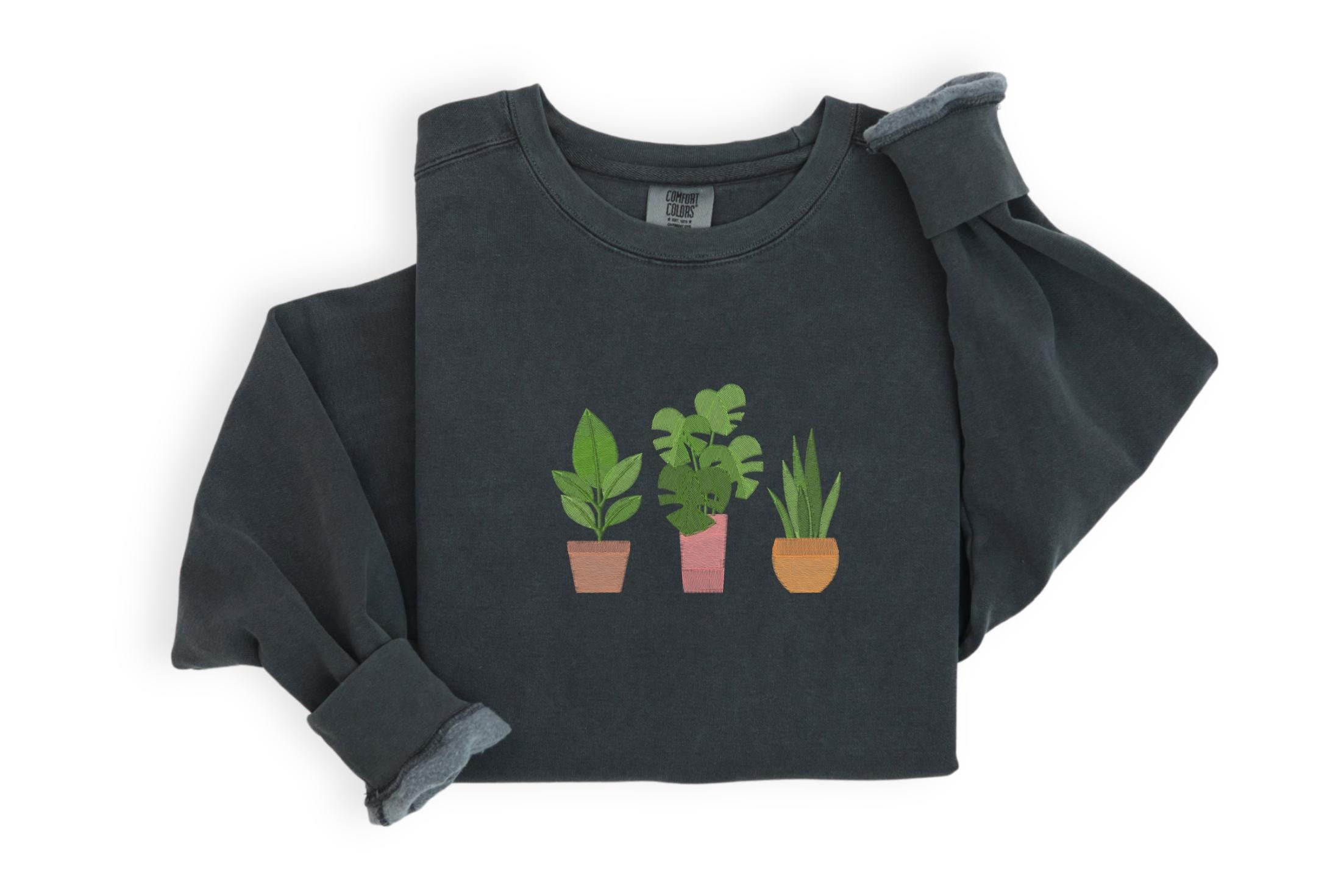 Comfort colors Embroidered Houseplant Sweatshirt, Icons Plant Lover ...