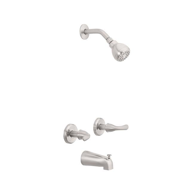 Ace Hardware Essentials Bath Tub & Shower Faucet, Two Handle, Brushed ...