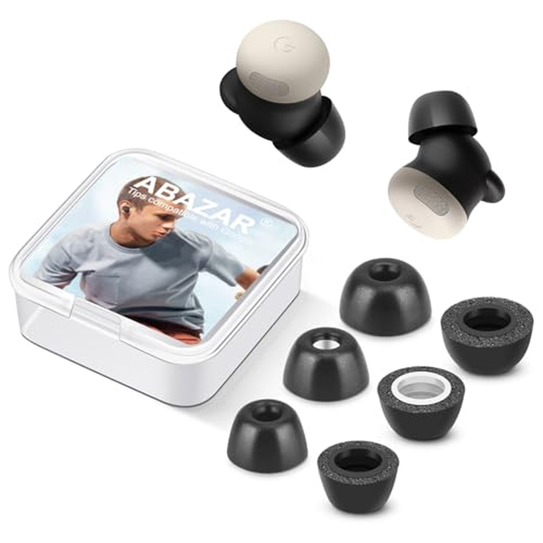 ComfortFit Memory Foam Ear Tips for Google Pixel Buds Pro 2 - 3 Sizes ...