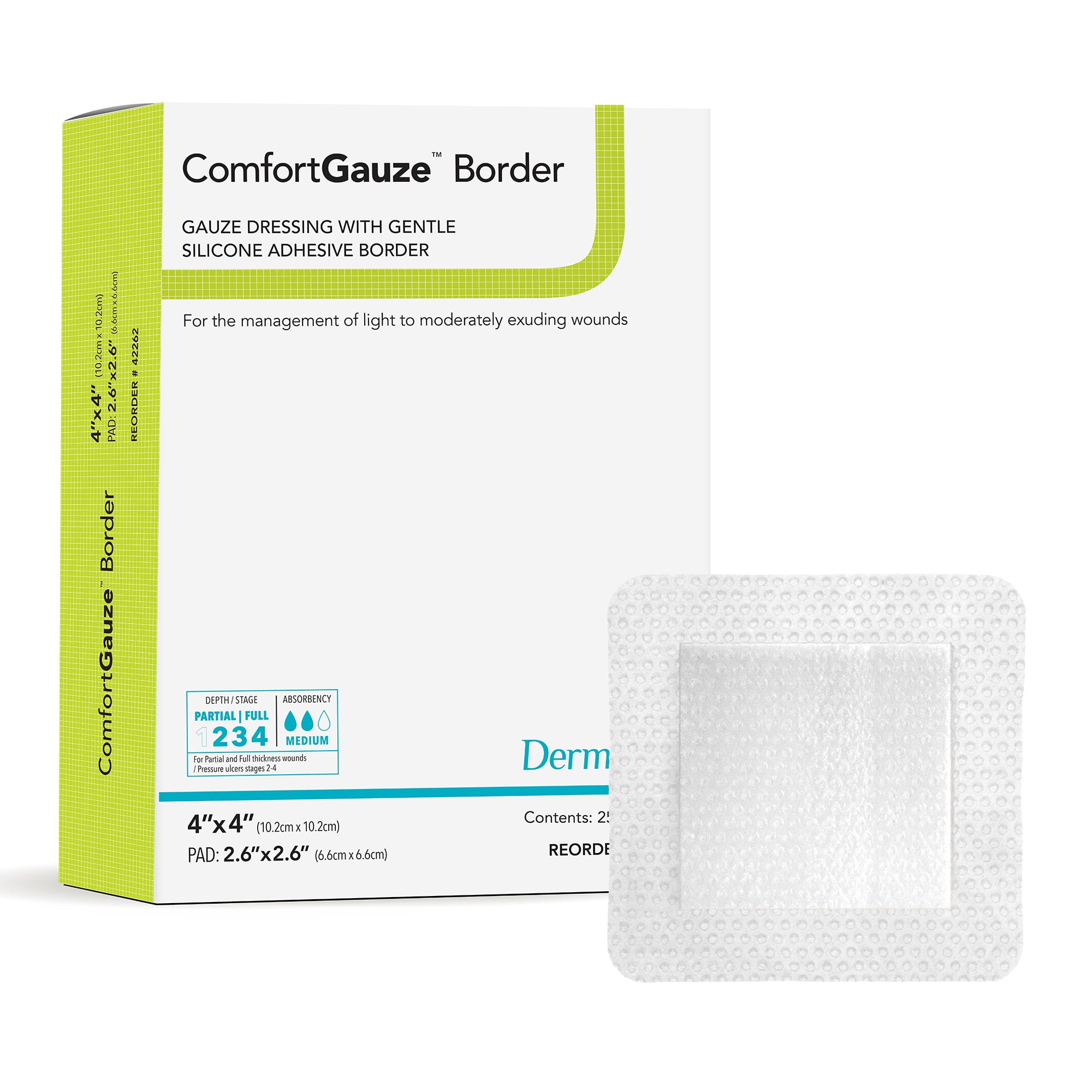 ComfortGauze White Gauze Island Dressing Sterile 4 x 4" 25 per Box ...