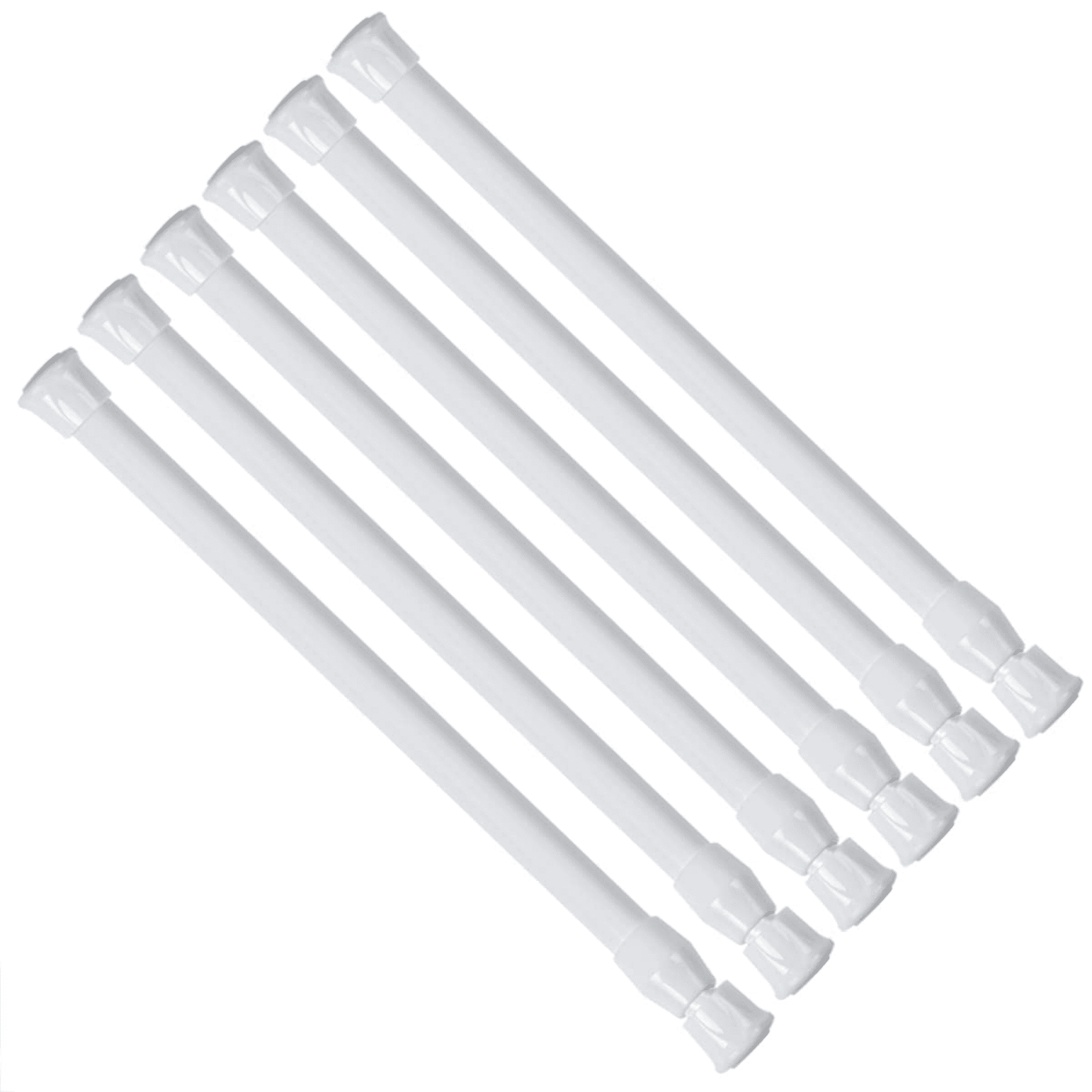 ComfortLiving 5pcs 17.5 inch-28 inch White Spring Tension Rod Clothes ...