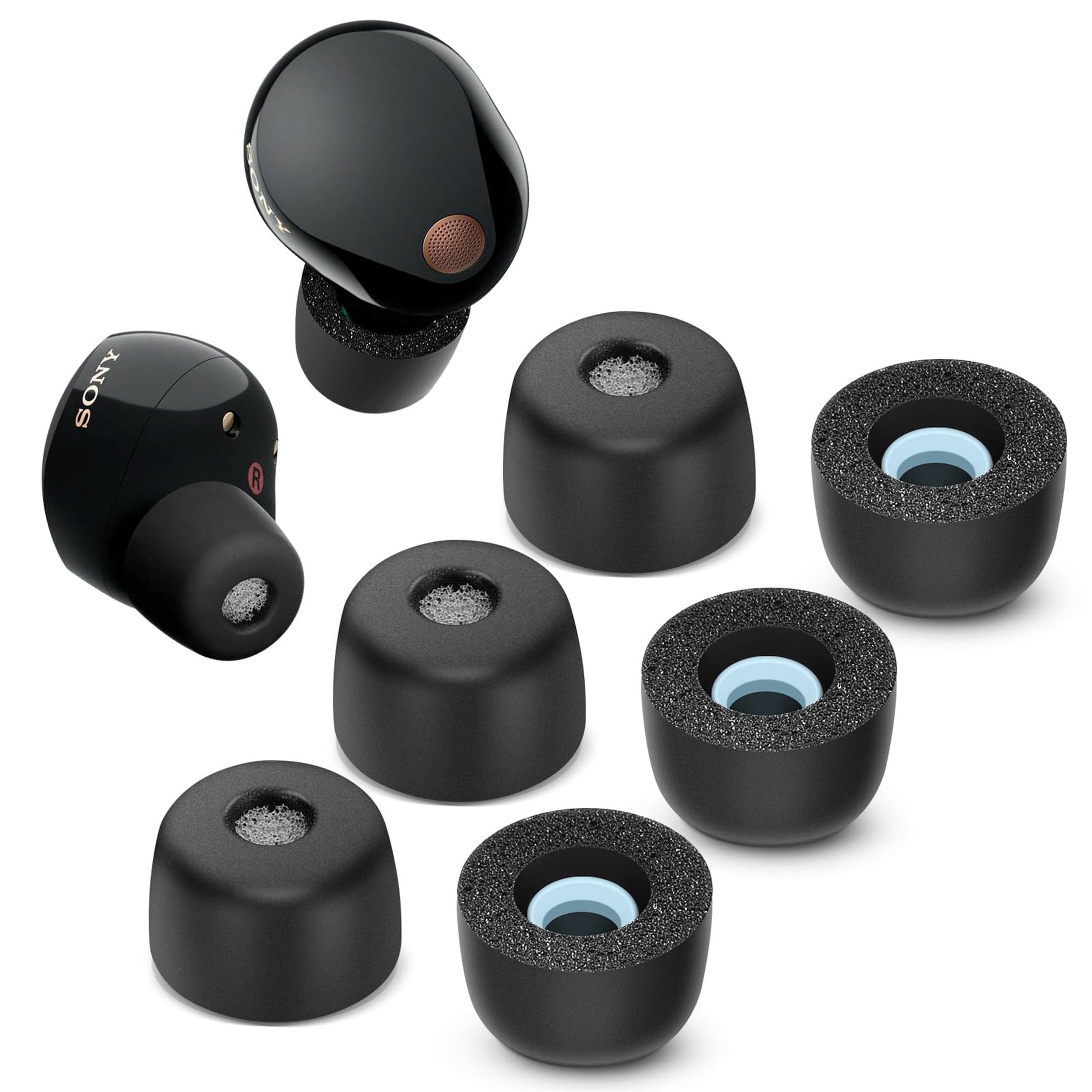 ComfortSeal Memory Foam Ear Tips for Sony WF-1000XM5 with Dust Mesh ...