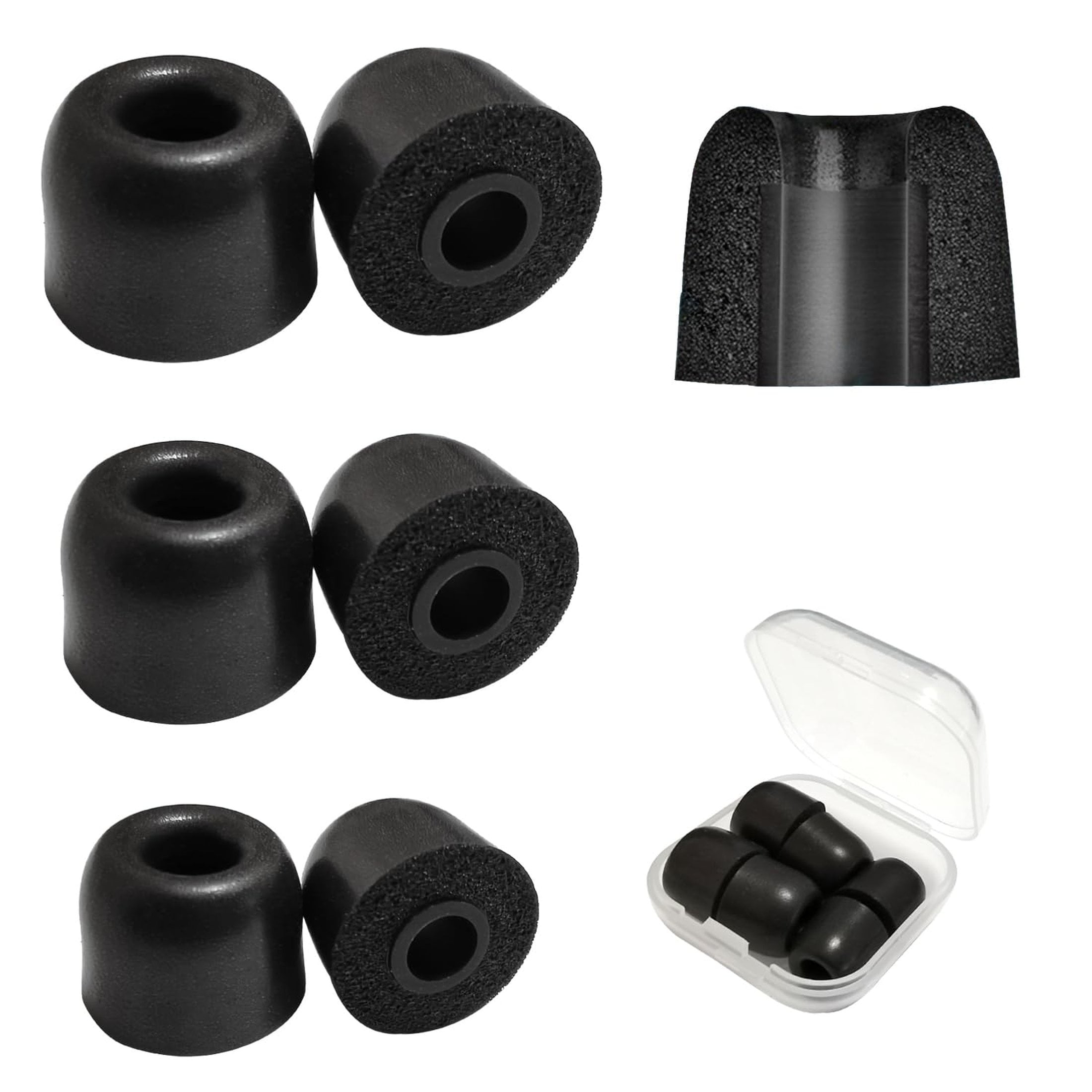 ComfortSeal Memory Foam Earbud Tips with Storage Box for Noise ...