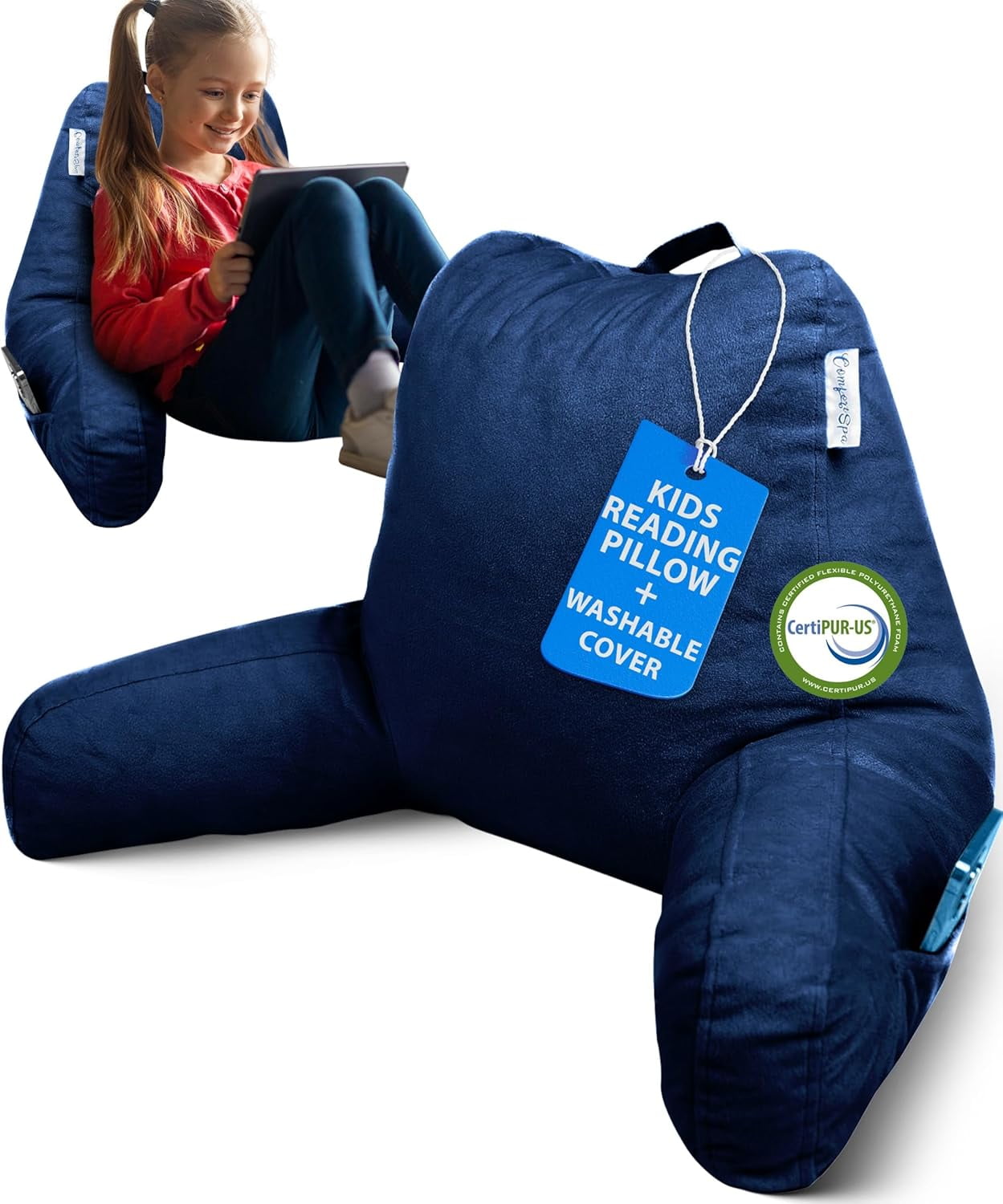 ComfortSpa Reading Pillow for Bed Adult Size, Back Rest Pillow with ...