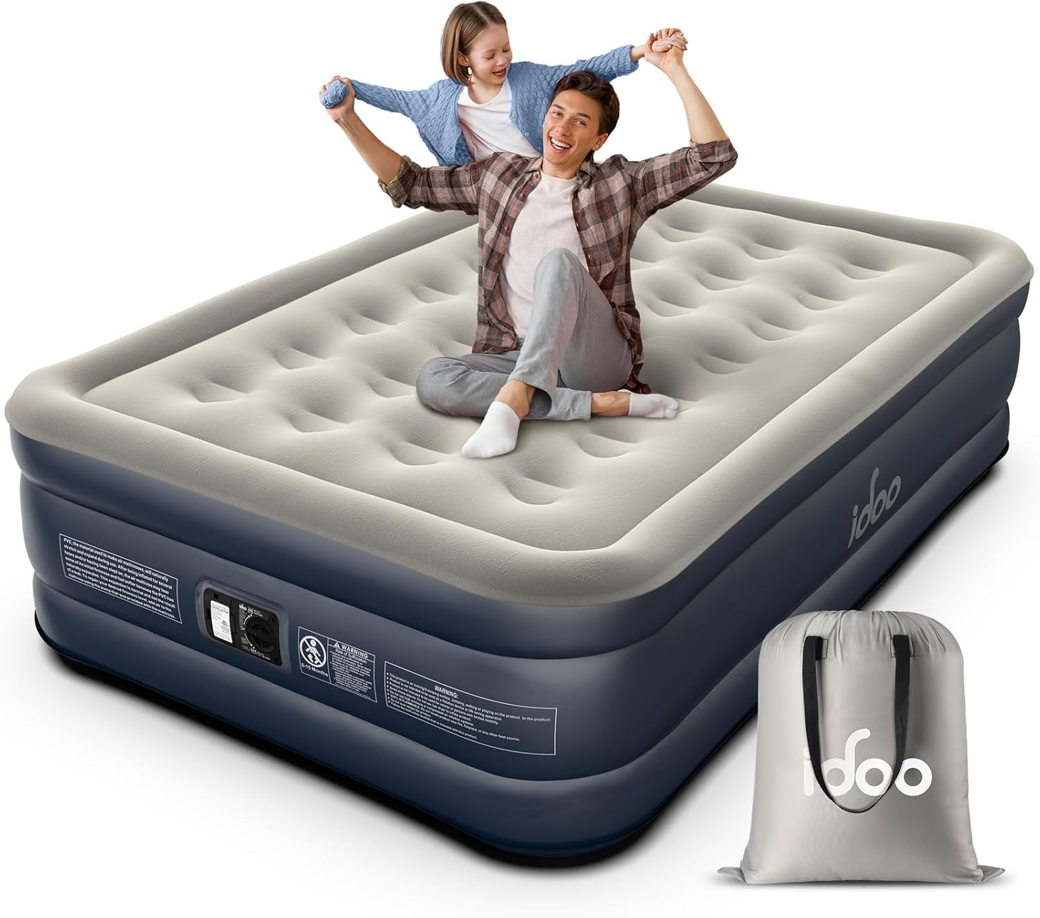 Comfortable 18" Raised Electric Mattress with Built-in Pump, Supportive ...