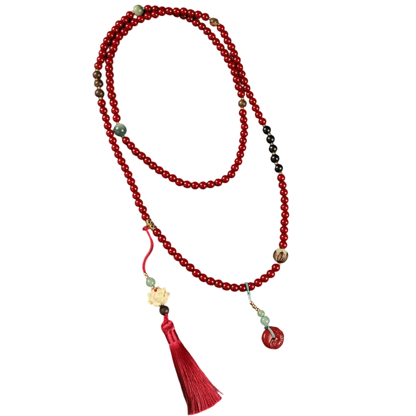 Comfortable Adjustable Length Necklace with Decorative Stone and Fringe ...