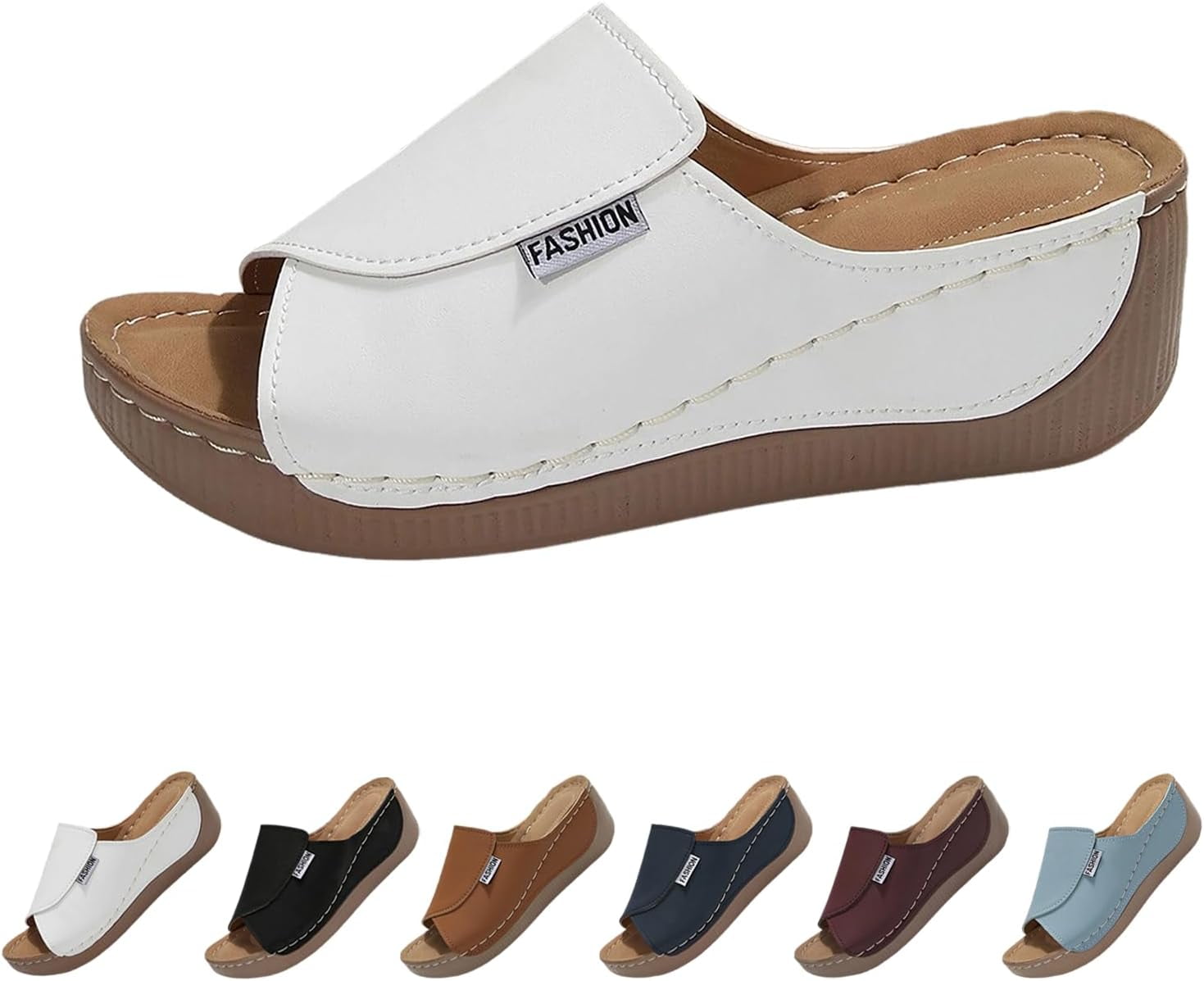 Comfortable Arch Support Slides Women's Solid Color Sandals Breathable ...