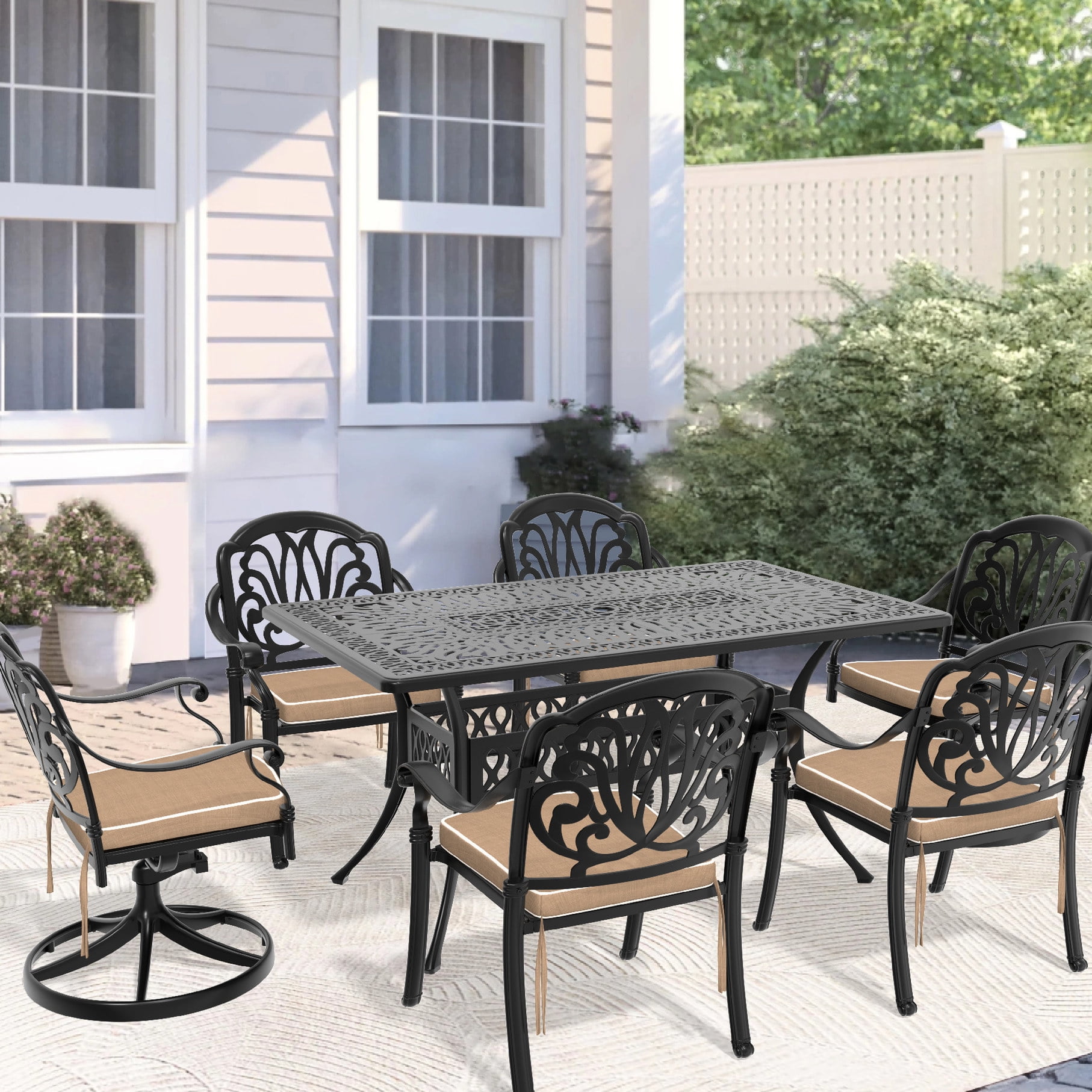 Comfortable Backrest and Round Swivel Base - Outdoor Socializing and ...