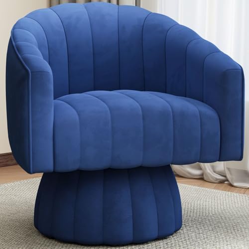 Comfortable Barrel Nursery Chair, 360 Degree Swivel Accent Chair with ...