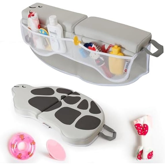 Comfortable Bath Kneeler and Elbow Rest Pad Set - Grey (Turtle Shape ...