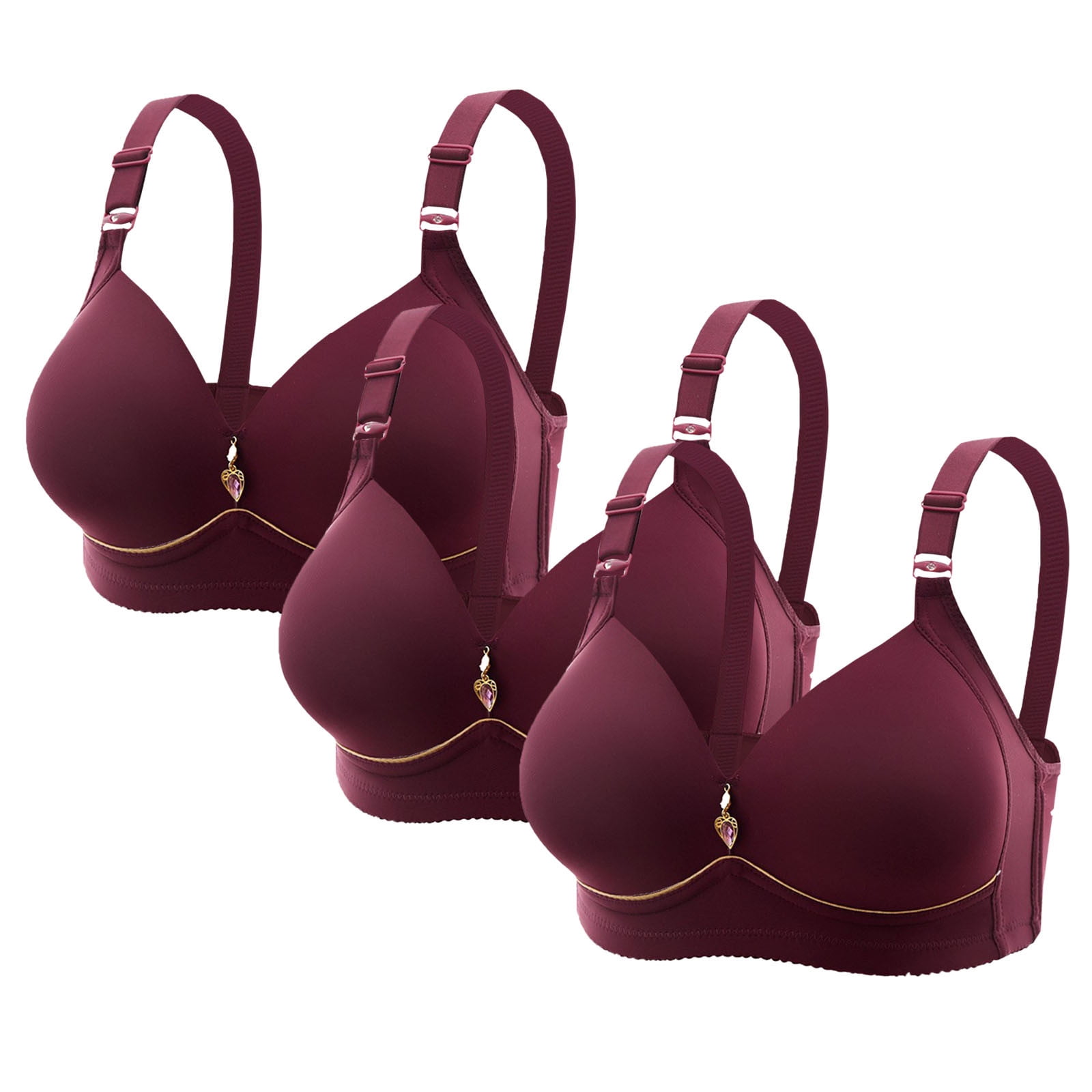 Comfortable Bra New 3pc Women's Solid Color Seamless Lifting Soft ...