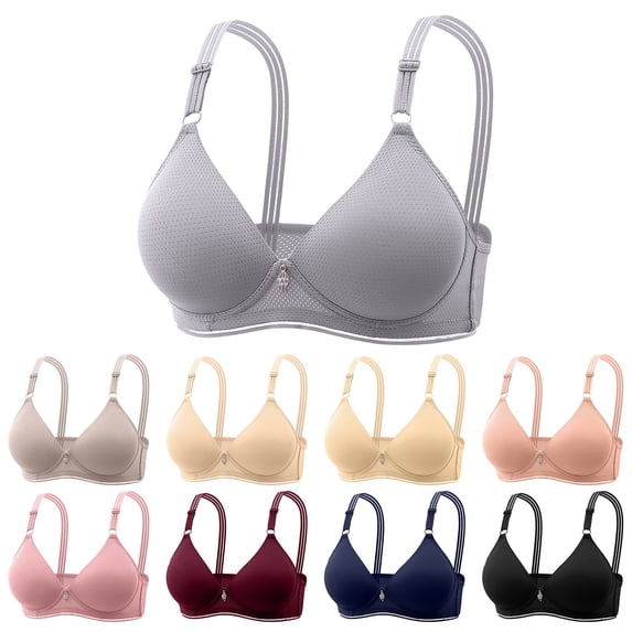 Comfortable Bras for Women Lace Back Button Shaping Cup Adjustable ...