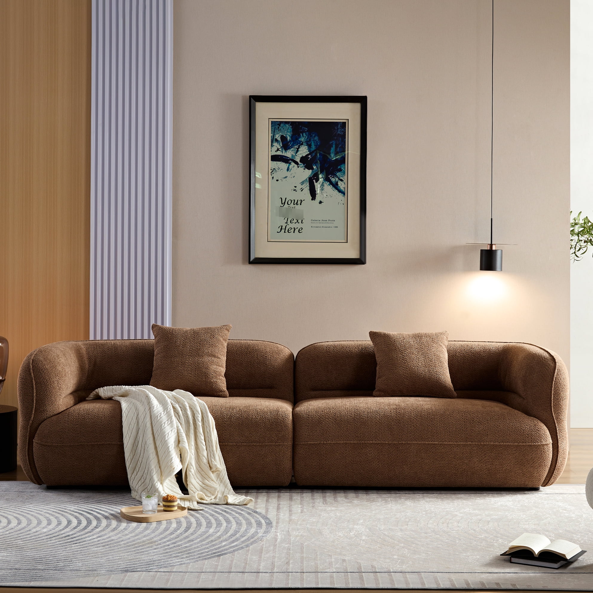 Comfortable Camel Sectional With Quality Sponge And Solid Wood Frame ...
