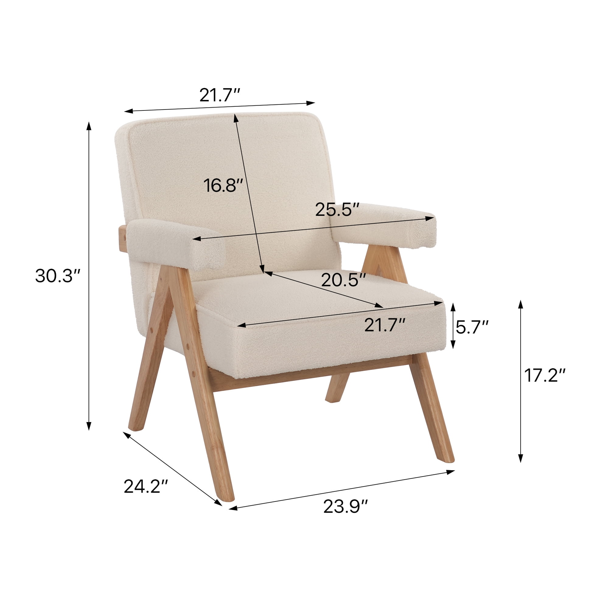 Comfortable Chair With Wooden Legs And Cushions - Decor For Living Room ...