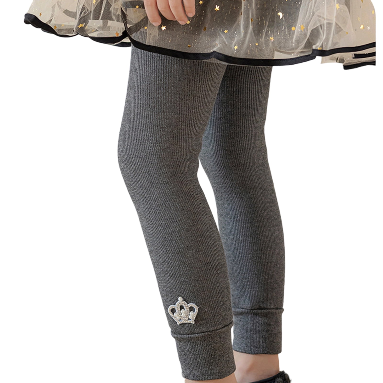 Comfortable Cropped Leggings with Elegant Crown Pattern Stretchy Strong ...