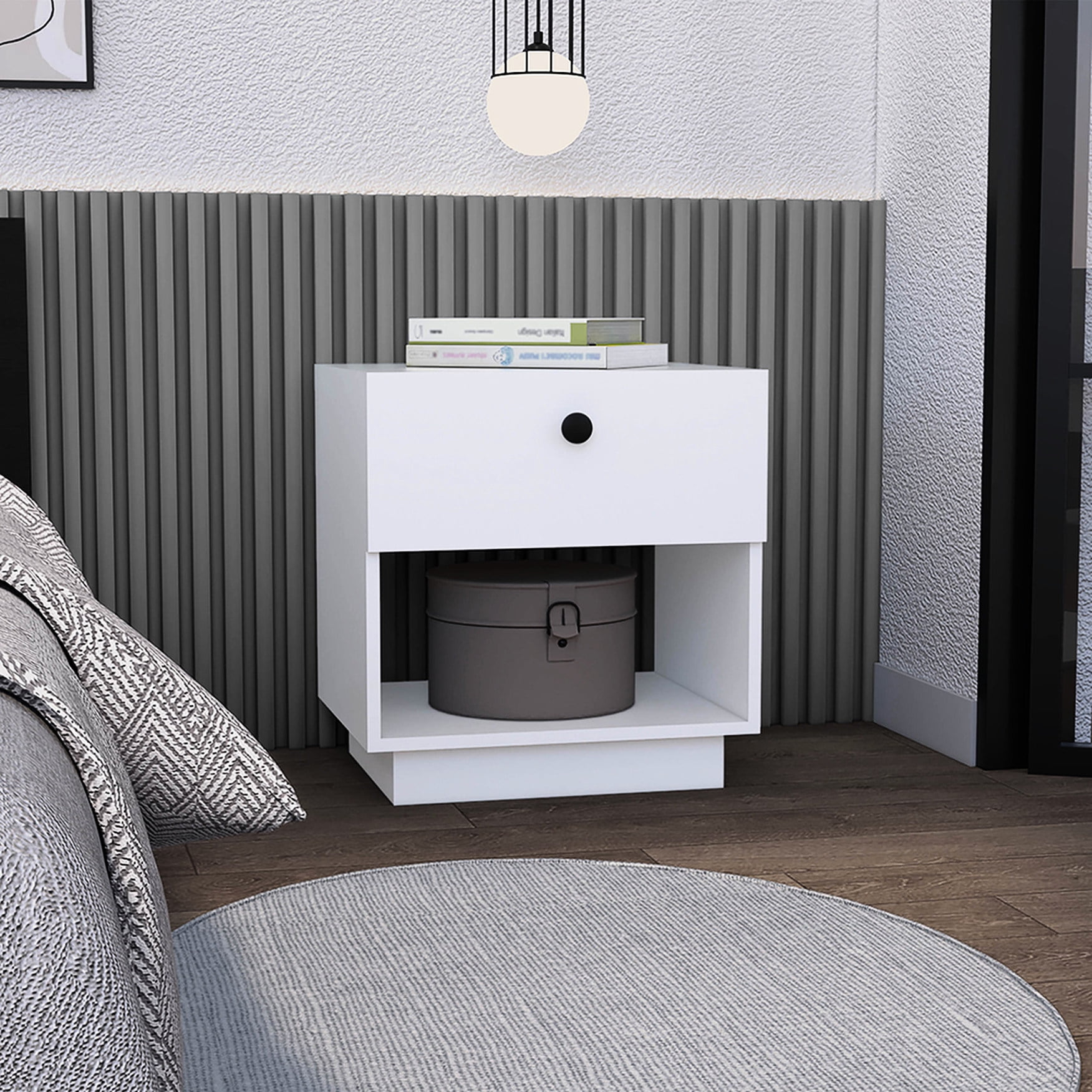 Comfortable Drawer Nightstand+Particle Board Material"-"Daily Storage ...