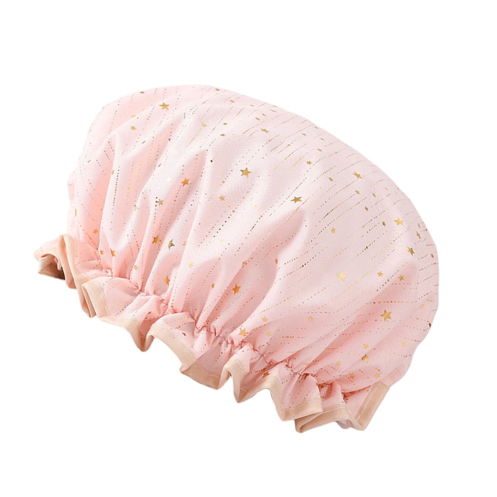 Comfortable Elastic Bands Shower Hat with Double Layer for Showers ...