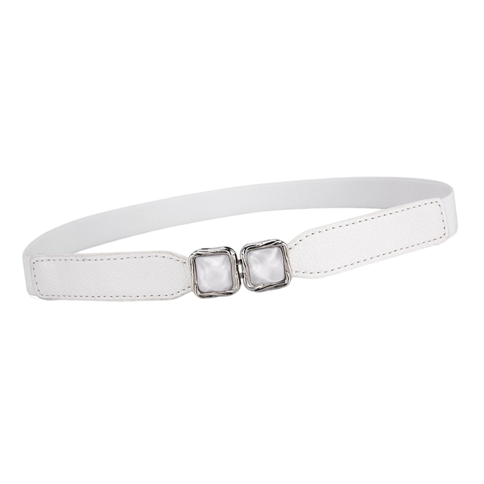 Comfortable Elastic Waistband Adjustable Metal Hook Buckle PU Belt ...