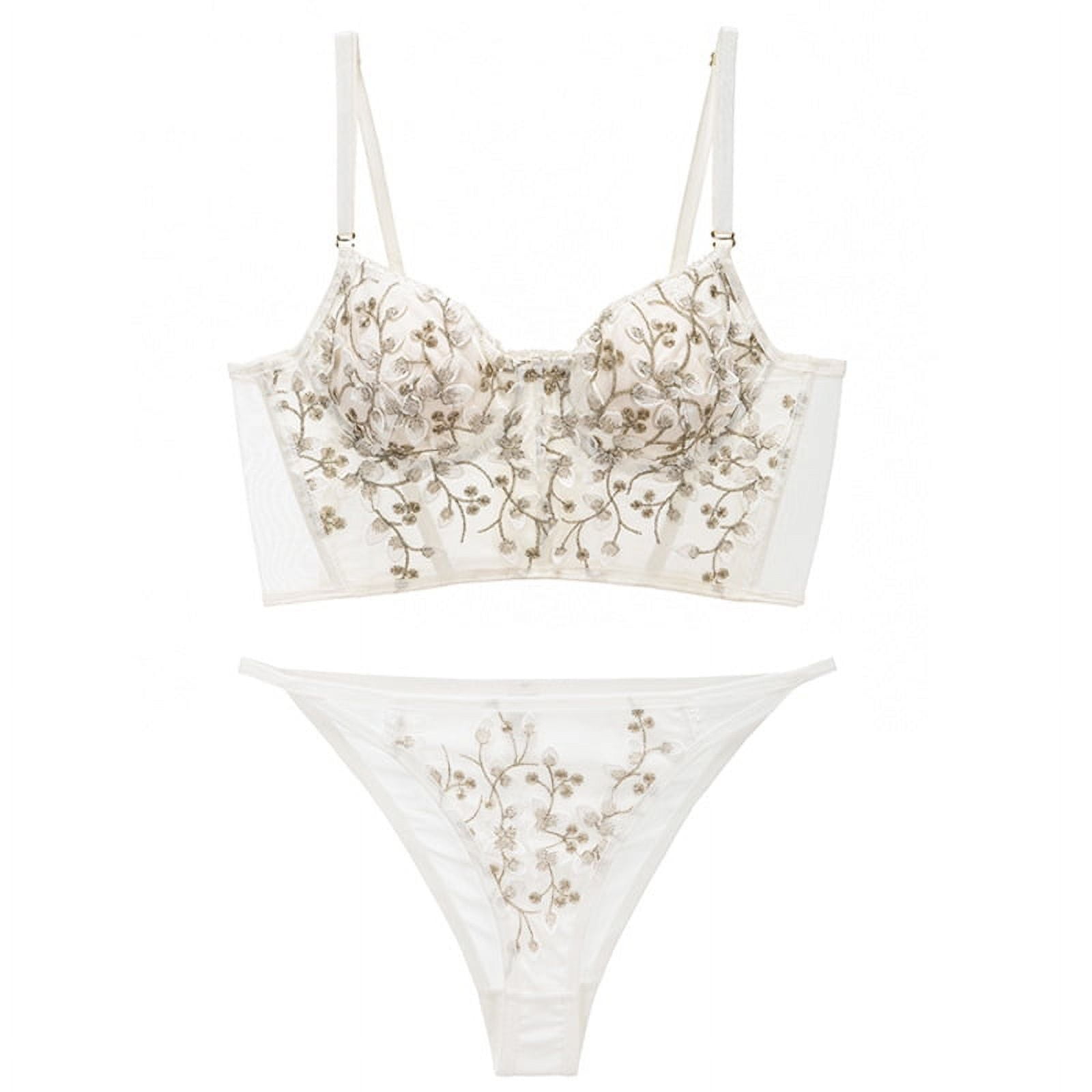 Comfortable Embroidered Lace Fish Bone Vest Long Outer French Underwear ...