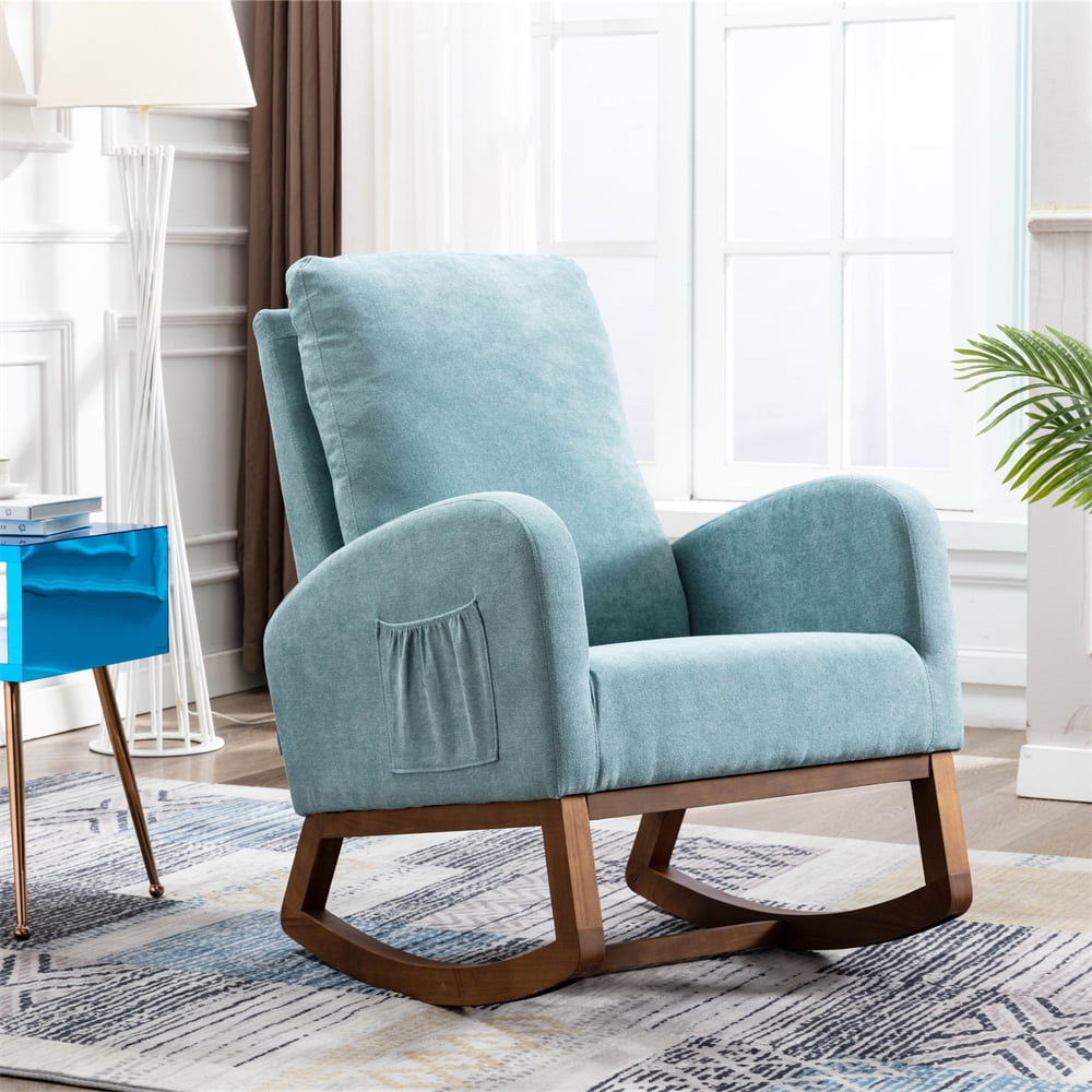 Comfortable Fabric Rocking Chair for Elderly and Adults, Modern Accent ...