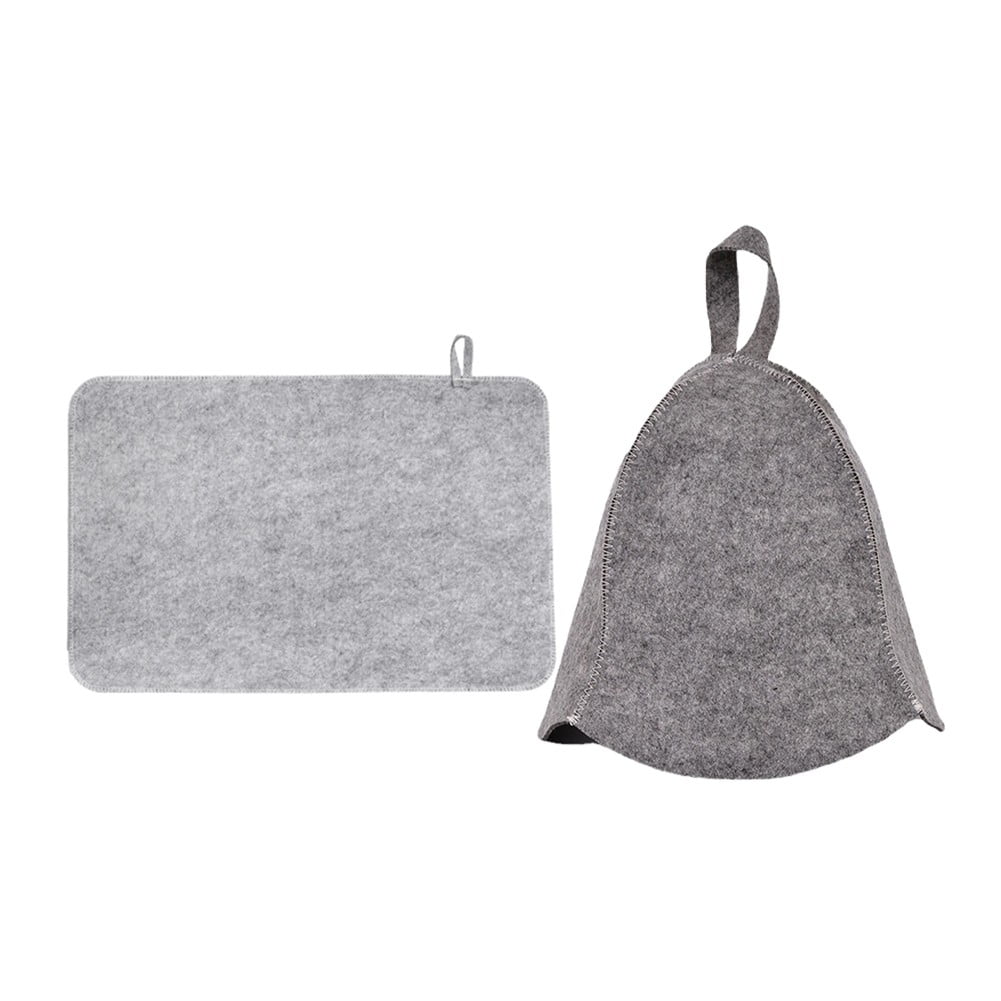 Comfortable Felt Sauna Hat Set with Pad for Men Women, Moisture ...