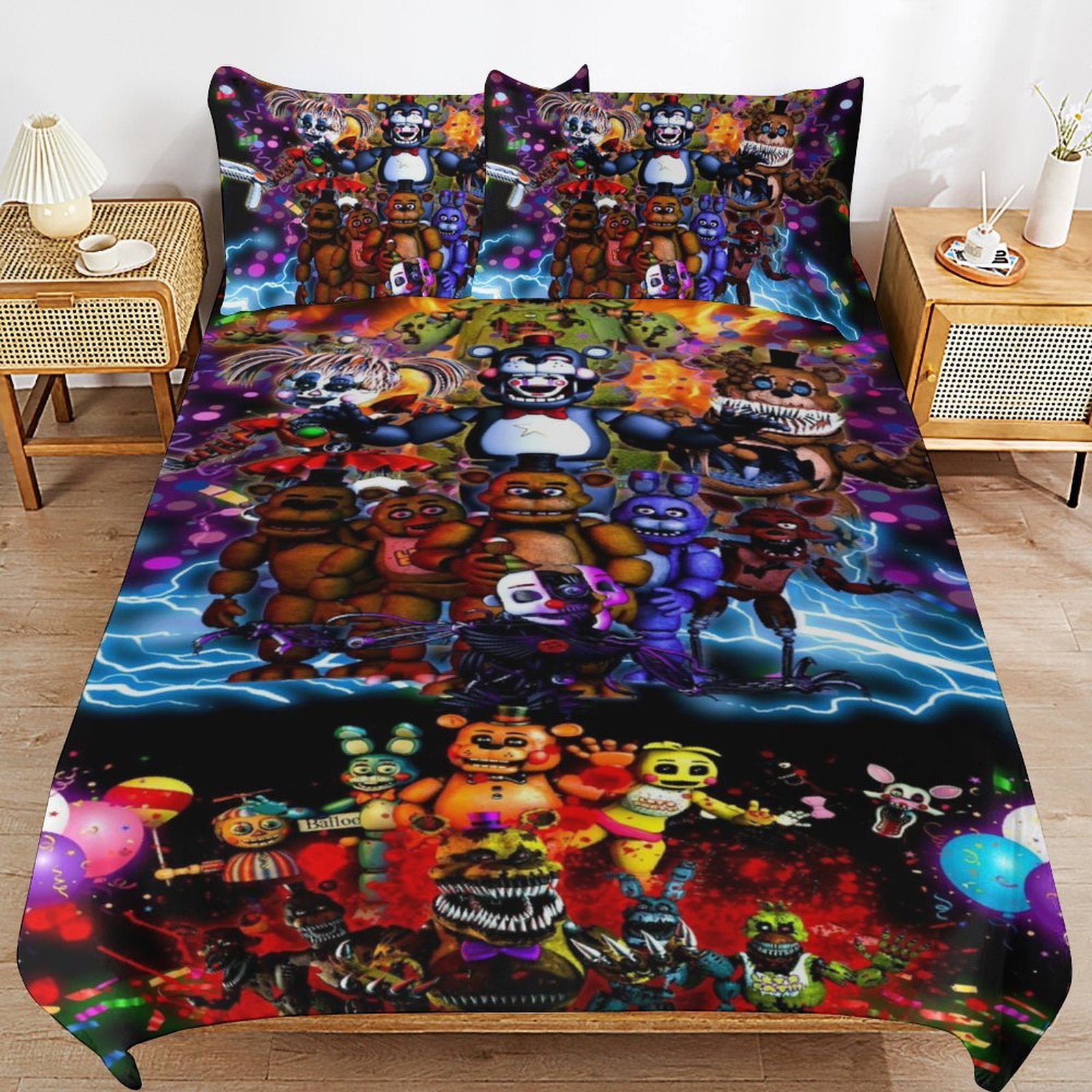 Comfortable Five Nights At Freddy'S Bedding 3 Pieces Set With Pillow ...