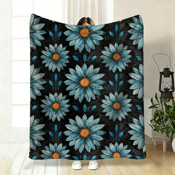 Comfortable Floral Pattern Blanket Soft High-Definition Digital Print ...