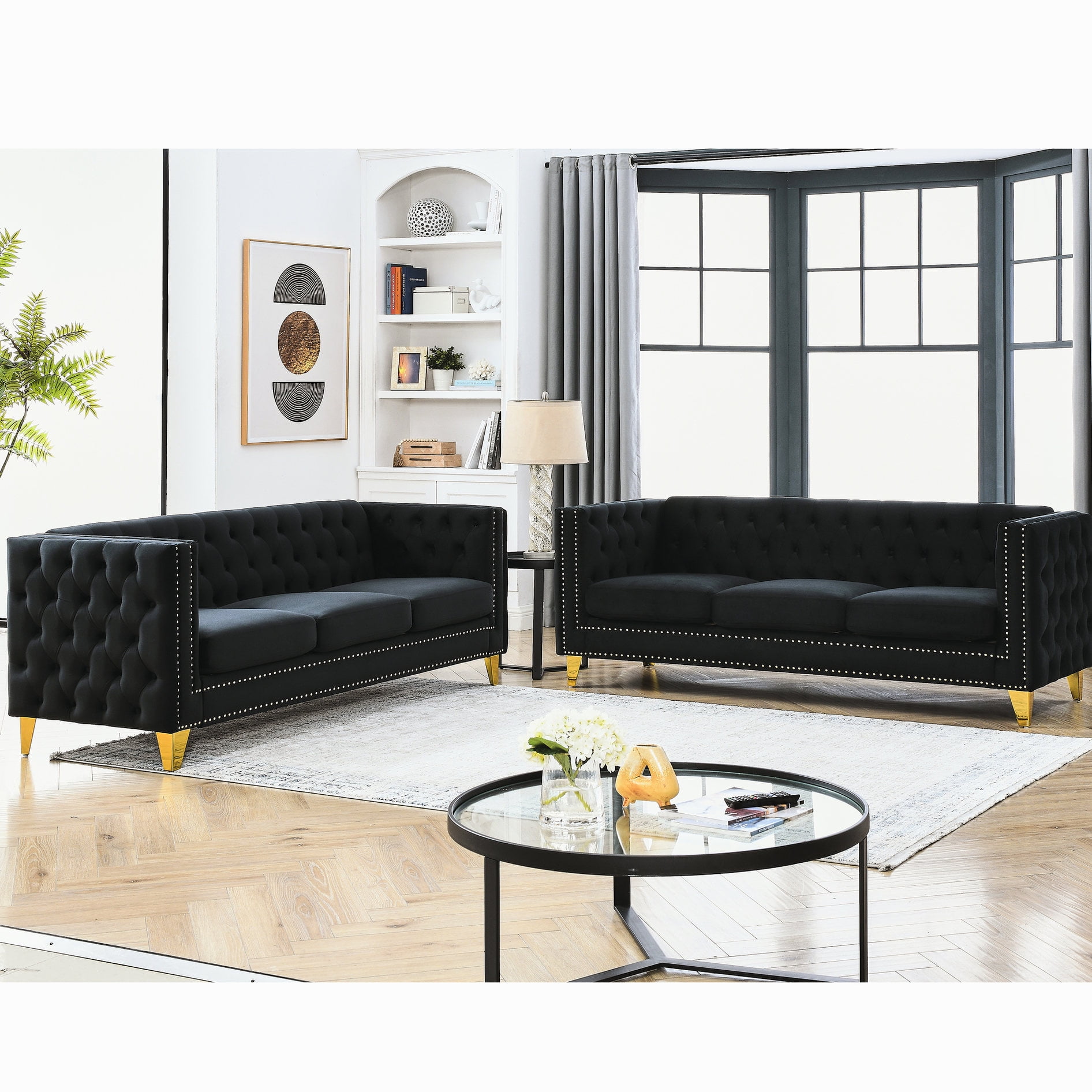 Comfortable Foam Filled Sofa+Tufted Button Detail”-“Daily Resting/TV ...