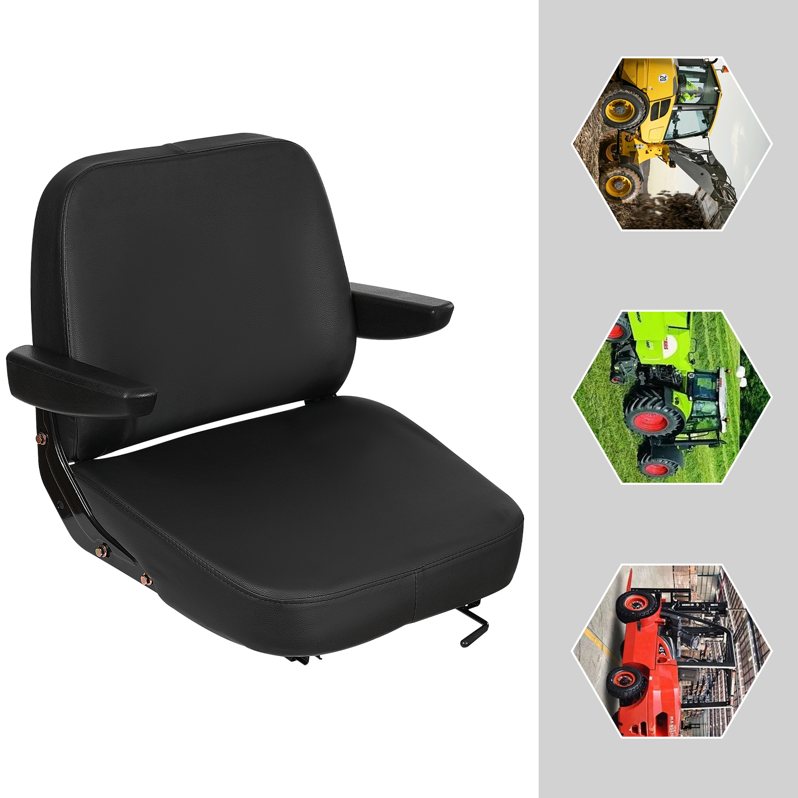 Comfortable Forklift Seat with Metal Frame, PU Foam Padding, Adjustable ...