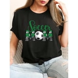 Comfortable Graphic Print T-Shirt Soccer Mom, Women's Casual Crew Neck ...