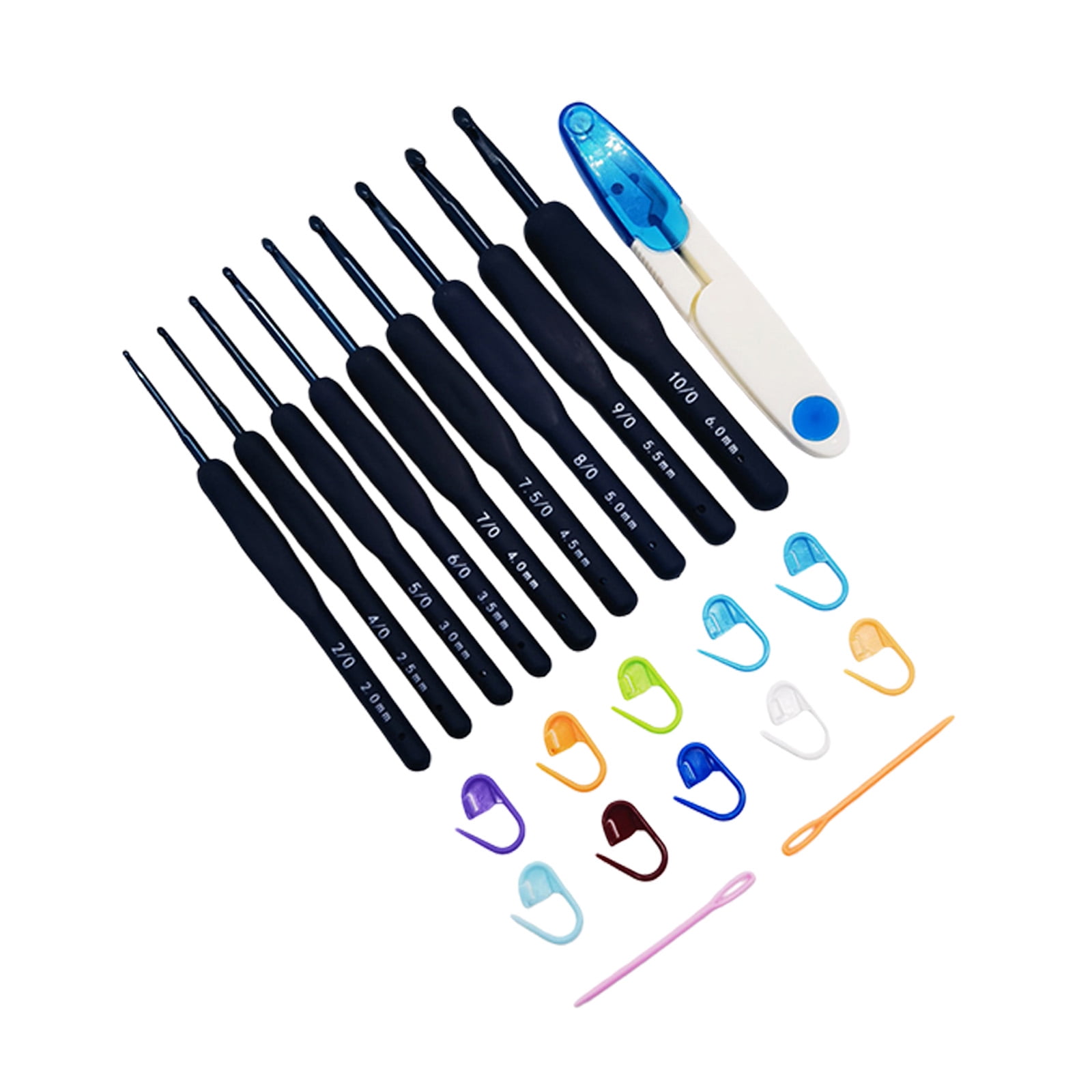 Comfortable Grip Rubber Handle Crochet Hook Set Reduces Fatigue ...