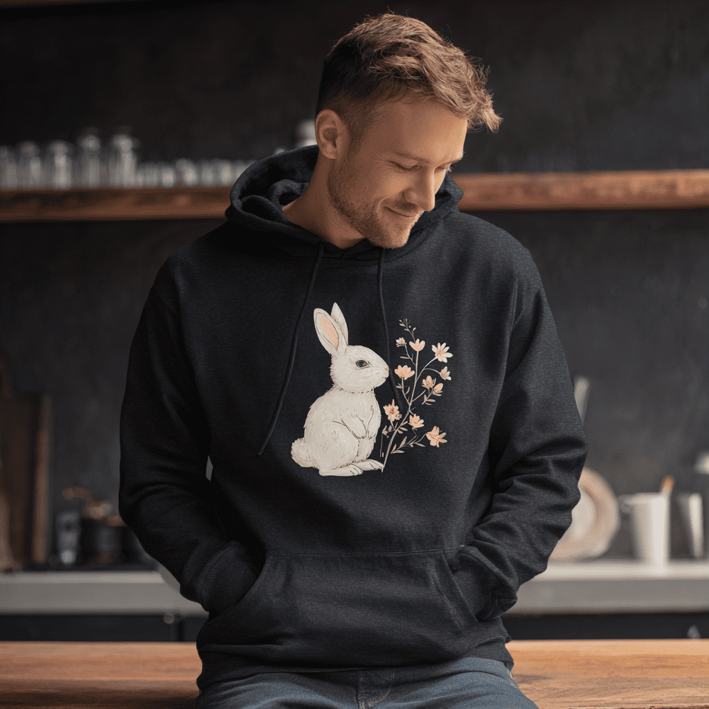 Comfortable Hoodie - Men's black Candy Cane Print Machine Washable ...