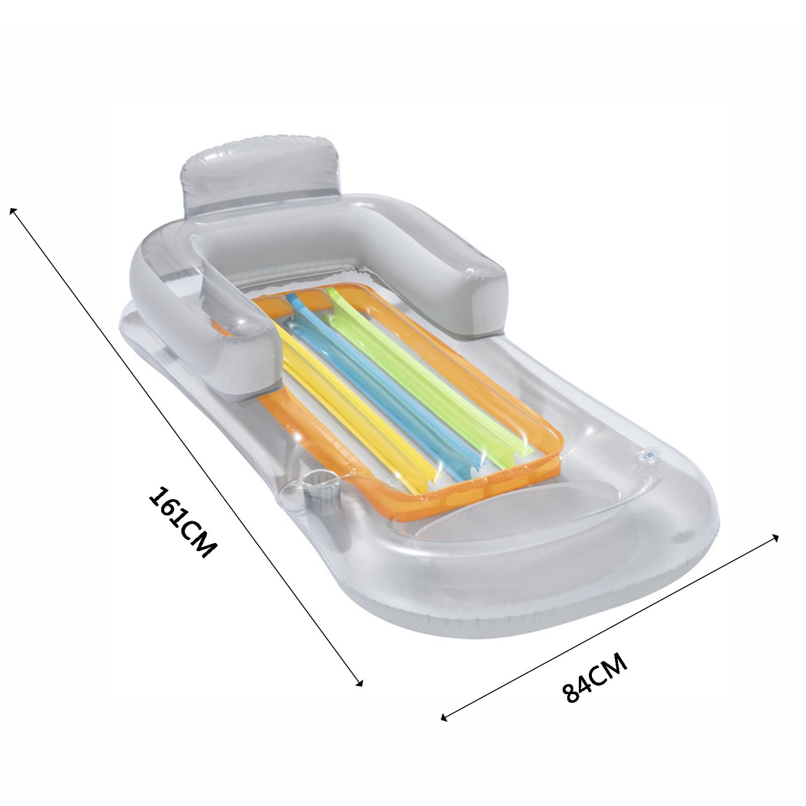 Comfortable Inflatable Armchair Pool Lounger with Headrest and Arm ...